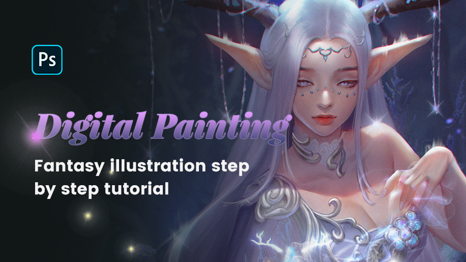 wingfox|Digital painting : Fantasy illustration step by step tutorial_Yiihuu.cc