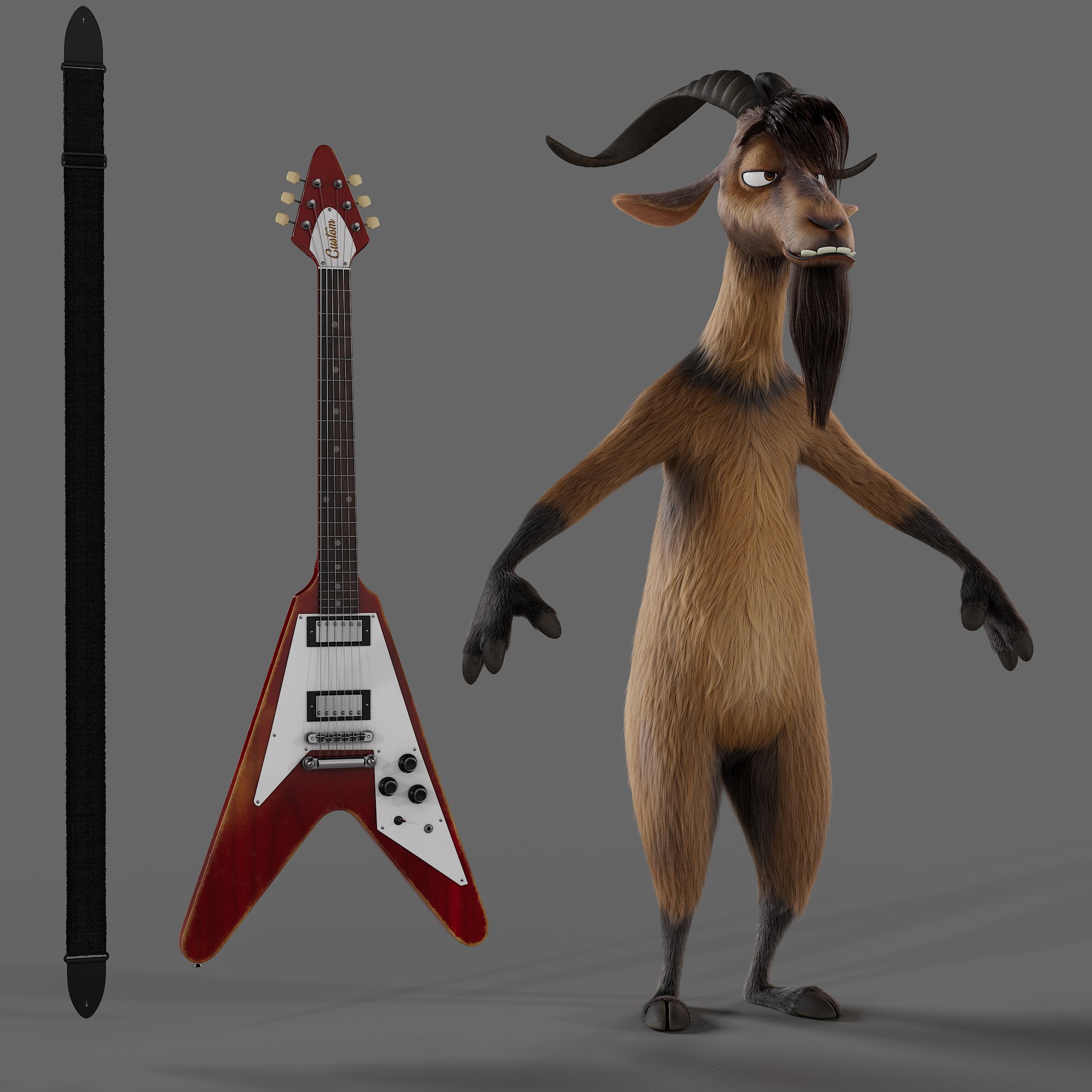 wingfox|Creating a stylized rock star goat character_Yiihuu.cc