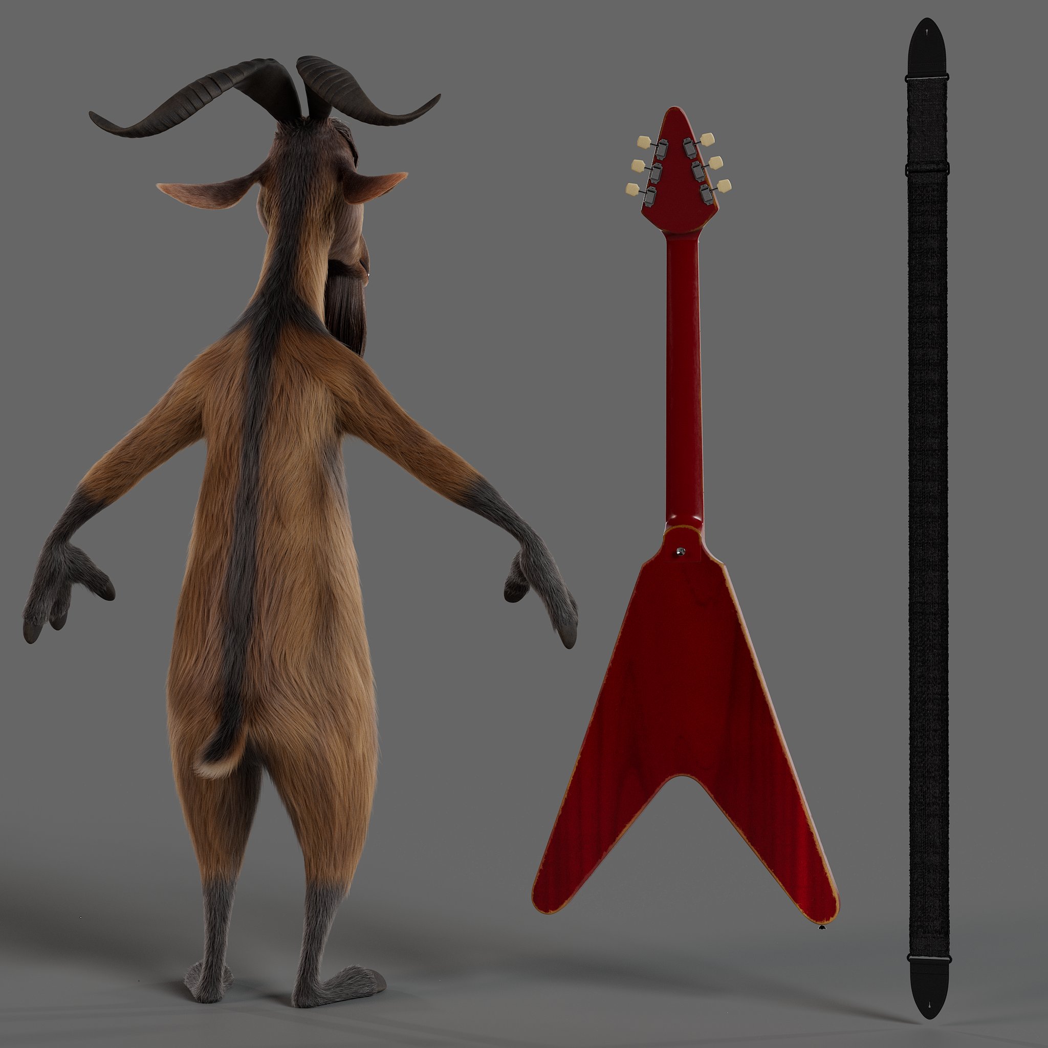 wingfox|Creating a stylized rock star goat character_Yiihuu.cc